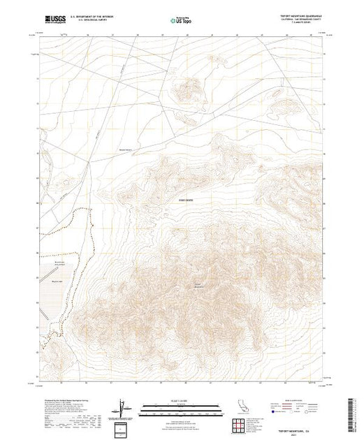 US Topo 7.5-minute map for Tiefort Mountains CA – American Map Store