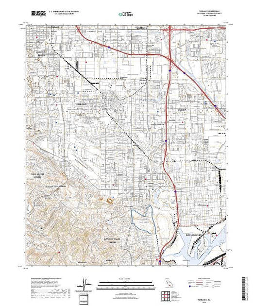 US Topo 7.5-minute map for Torrance CA – American Map Store