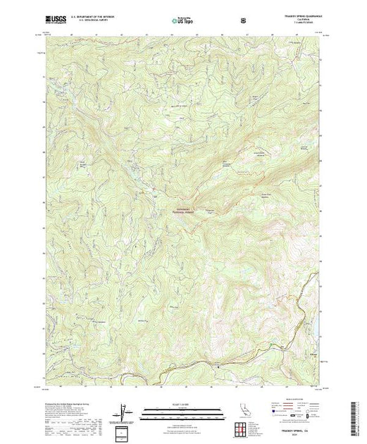 US Topo 7.5-minute map for Tragedy Spring CA – American Map Store