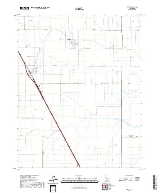 US Topo 7.5-minute map for Traver CA – American Map Store