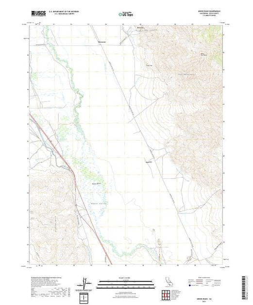 US Topo 7.5-minute map for Union Wash CA – American Map Store