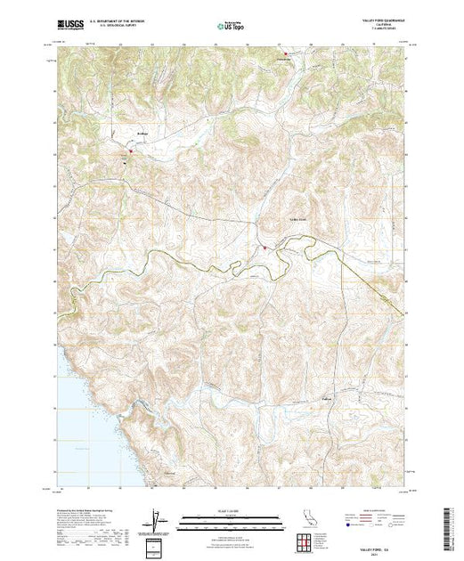 US Topo 7.5-minute map for Valley Ford CA – American Map Store