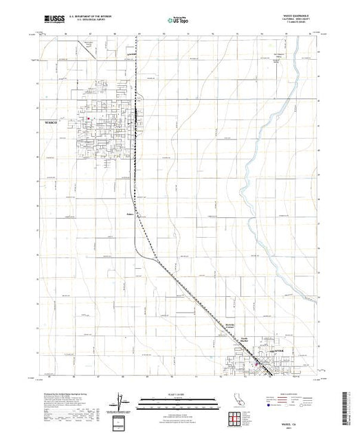 US Topo 7.5-minute map for Wasco CA – American Map Store