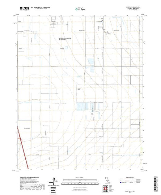 US Topo 7.5-minute map for Weed Patch CA – American Map Store
