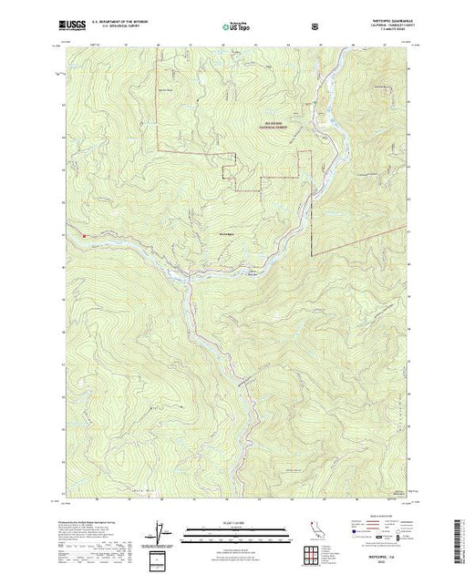 US Topo 7.5-minute map for Weitchpec CA – American Map Store