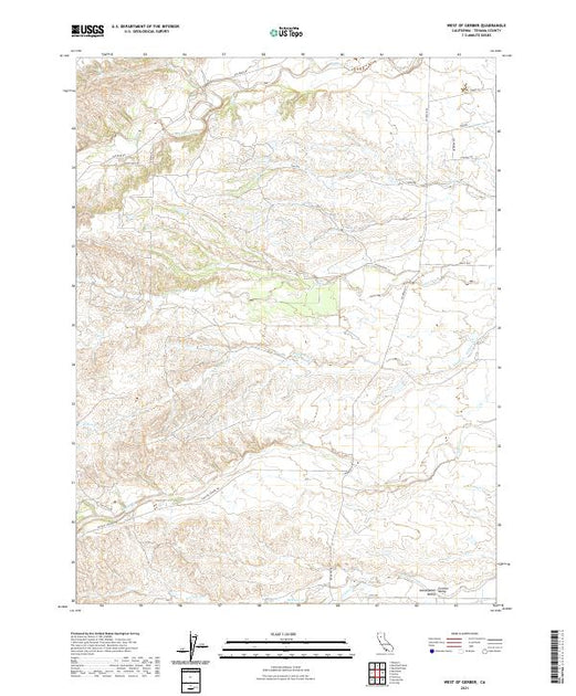US Topo 7.5-minute map for West of Gerber CA – American Map Store