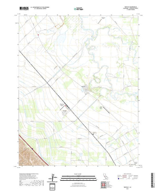 US Topo 7.5-minute map for Westley CA – American Map Store
