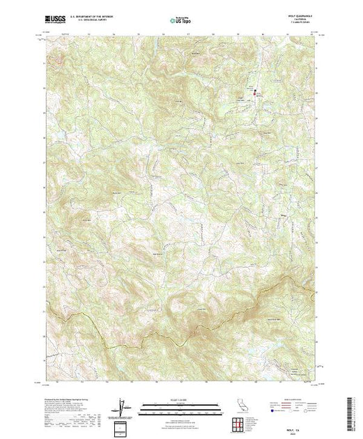 US Topo 7.5-minute map for Wolf CA – American Map Store
