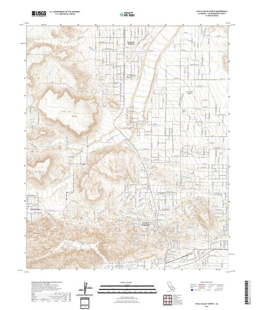 US Topo 7.5-minute map for Yucca Valley North CA – American Map Store