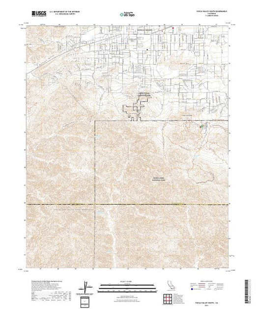 US Topo 7.5-minute map for Yucca Valley South CA – American Map Store
