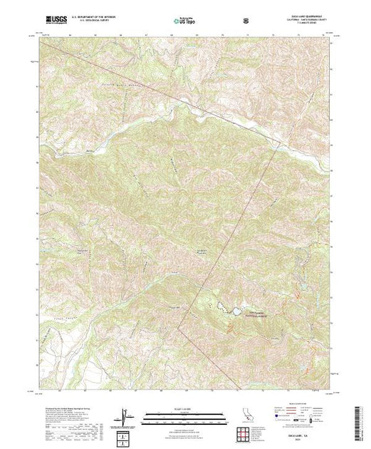 US Topo 7.5-minute map for Zaca Lake CA – American Map Store