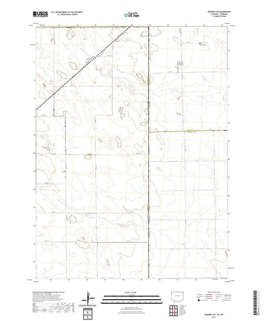 US Topo 7.5-minute map for Amherst NE CONE – American Map Store