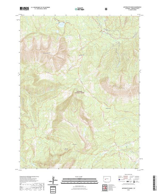 US Topo 7.5-minute map for Anthracite Range CO – American Map Store