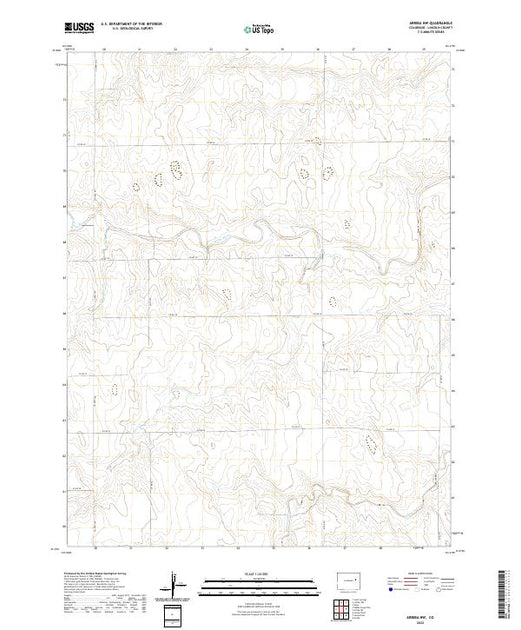 US Topo 7.5-minute map for Arriba NW CO – American Map Store