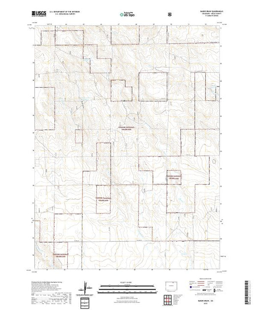 US Topo 7.5-minute map for Baker Draw CO – American Map Store