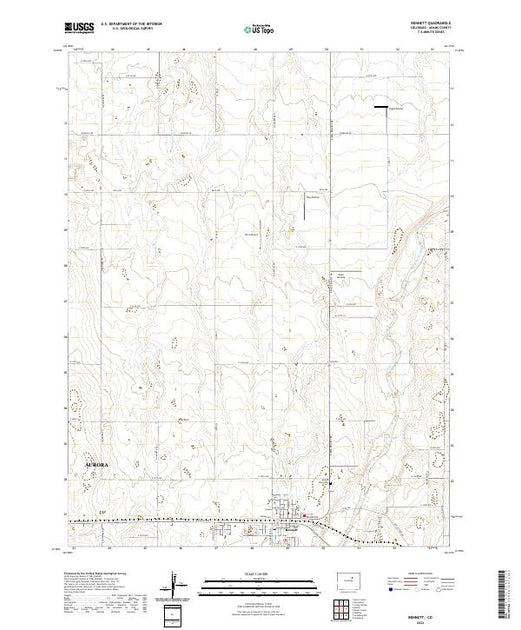 US Topo 7.5-minute map for Bennett CO – American Map Store