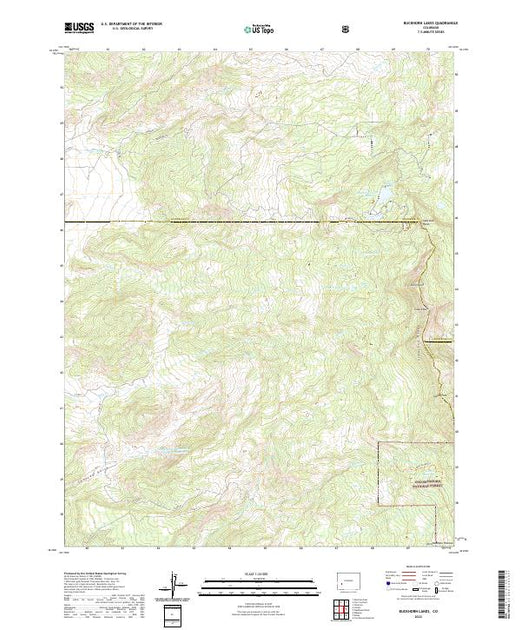 US Topo 7.5-minute map for Buckhorn Lakes CO – American Map Store