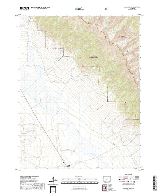 US Topo 7.5-minute map for Bushnell Peak CO – American Map Store