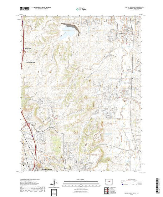 US Topo 7.5-minute map for Castle Rock North CO – American Map Store