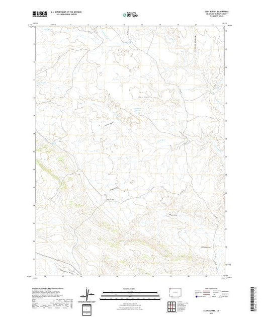 US Topo 7.5-minute map for Clay Buttes CO – American Map Store