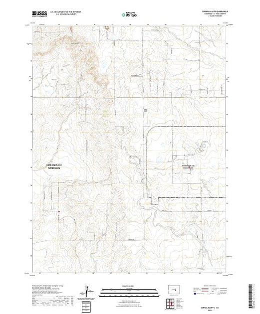 US Topo 7.5-minute map for Corral Bluffs CO – American Map Store