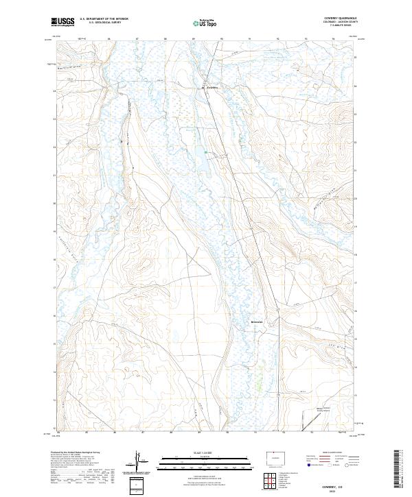 US Topo 7.5-minute map for Cowdrey CO – American Map Store