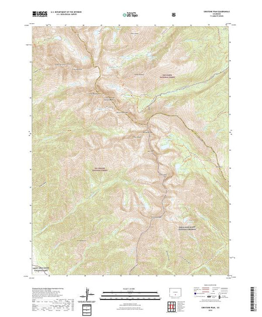 US Topo 7.5-minute map for Crestone Peak CO – American Map Store
