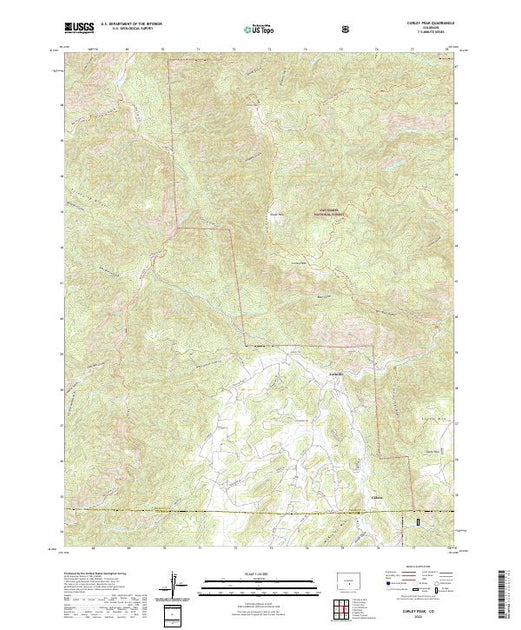 US Topo 7.5-minute map for Curley Peak CO – American Map Store