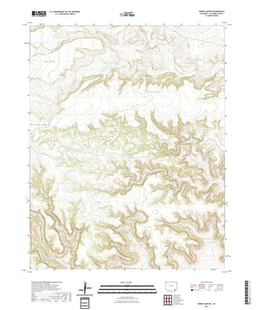 US Topo 7.5-minute map for Dennis Canyon CO – American Map Store