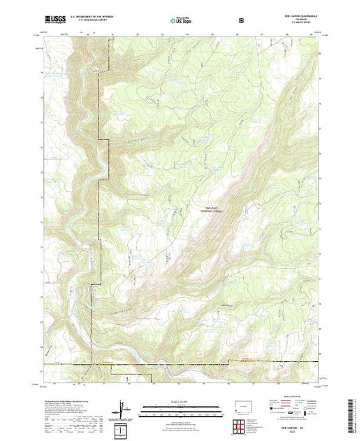 US Topo 7.5-minute map for Doe Canyon CO – American Map Store