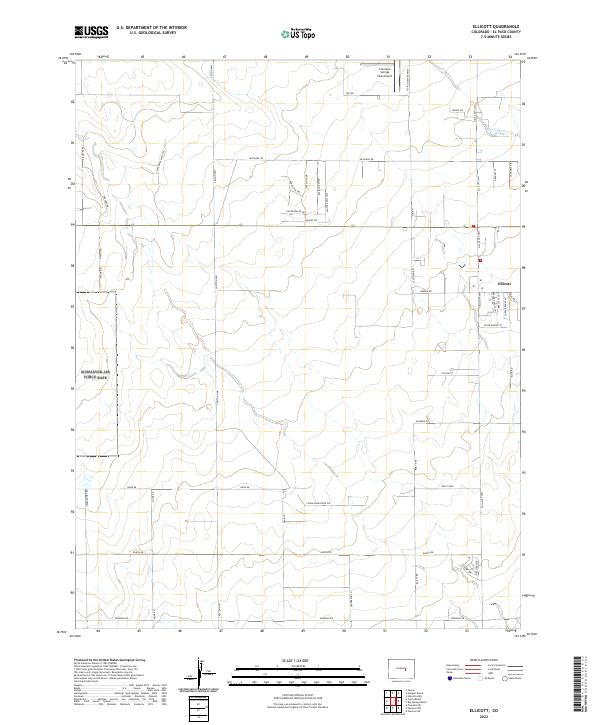 US Topo 7.5-minute map for Ellicott CO – American Map Store