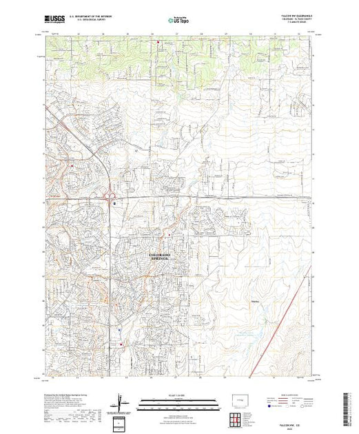 US Topo 7.5-minute map for Falcon NW CO – American Map Store