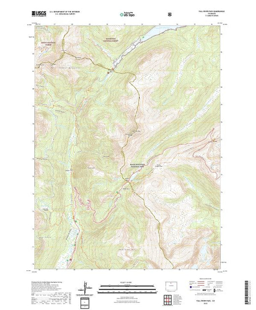 US Topo 7.5-minute map for Fall River Pass CO – American Map Store