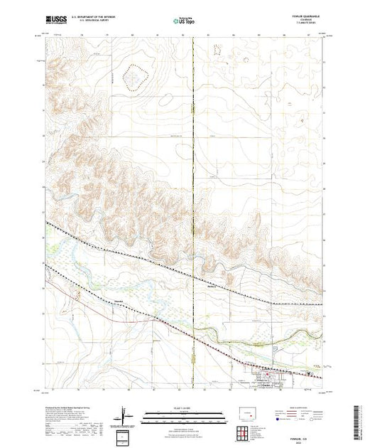 US Topo 7.5-minute map for Fowler CO – American Map Store