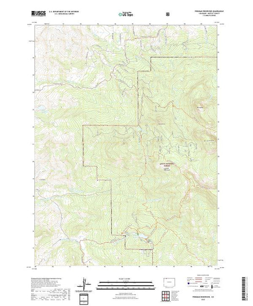 US Topo 7.5-minute map for Freeman Reservoir CO – American Map Store
