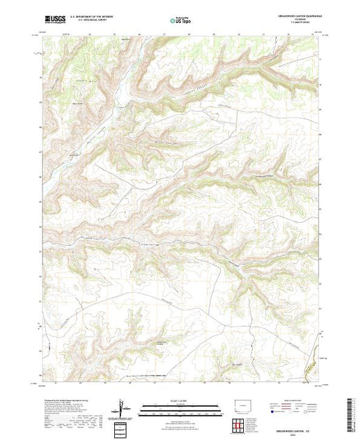 US Topo 7.5-minute map for Greasewood Canyon CO – American Map Store