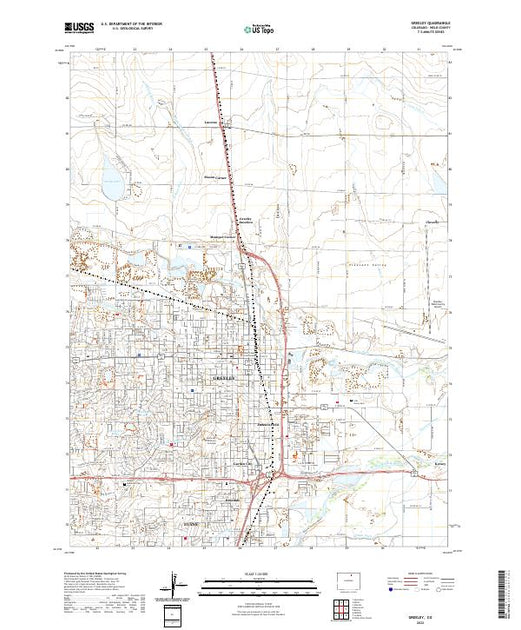 US Topo 7.5-minute map for Greeley CO – American Map Store