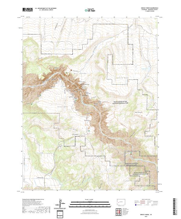 US Topo 7.5-minute map for Grizzly Ridge CO – American Map Store