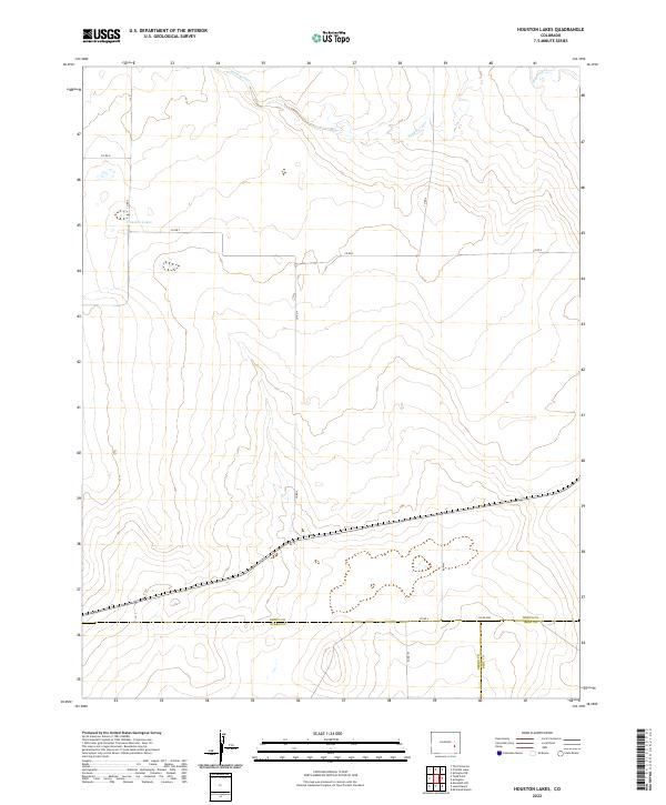 US Topo 7.5-minute map for Houston Lakes CO – American Map Store