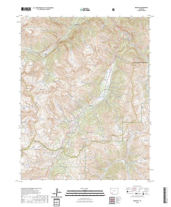 US Topo 7.5-minute map for Ironton CO – American Map Store