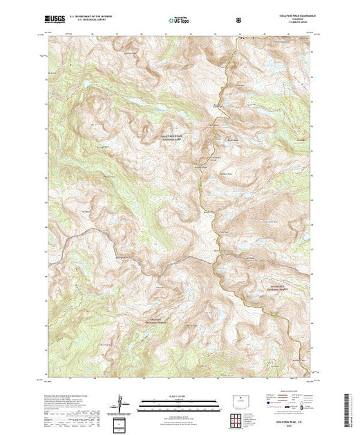 US Topo 7.5-minute map for Isolation Peak CO – American Map Store