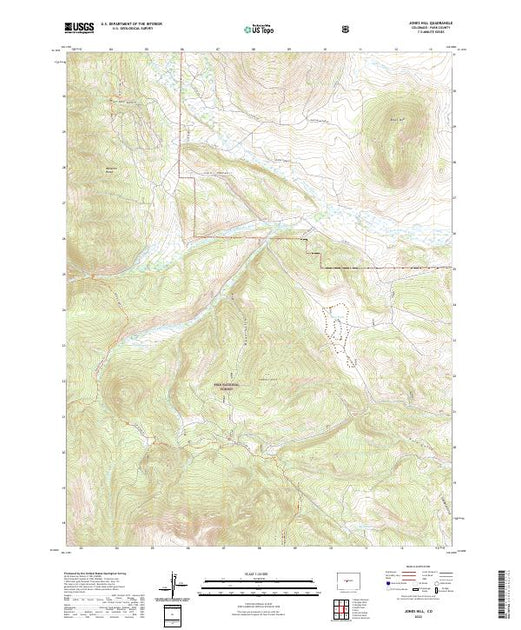 US Topo 7.5-minute map for Jones Hill CO – American Map Store