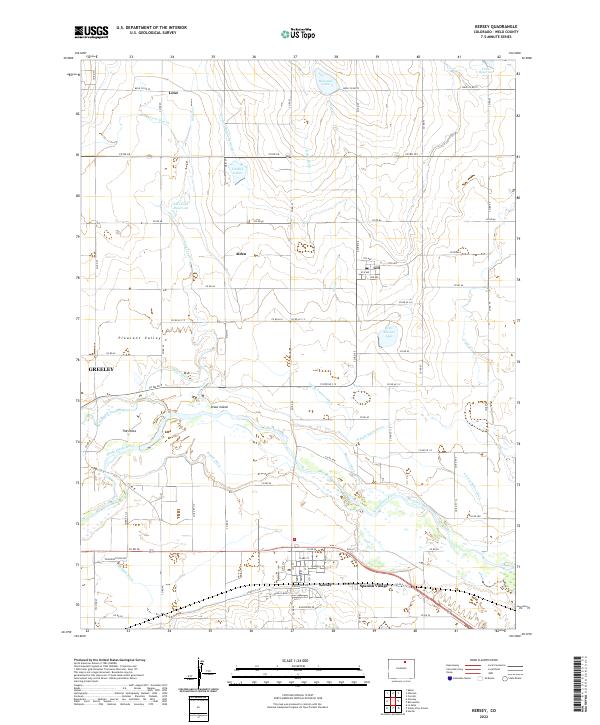 US Topo 7.5-minute map for Kersey CO – American Map Store