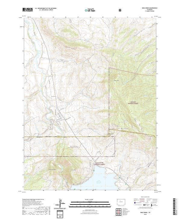 US Topo 7.5-minute map for King Creek CO – American Map Store