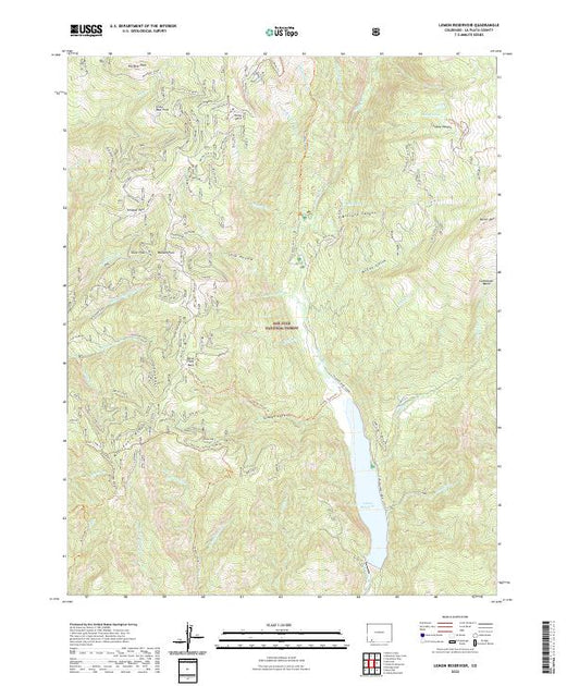 US Topo 7.5-minute map for Lemon Reservoir CO – American Map Store
