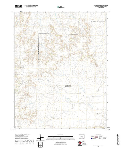 US Topo 7.5-minute map for Lockwood Arroyo CO – American Map Store