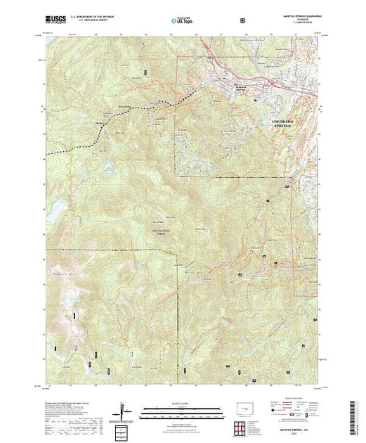 US Topo 7.5-minute map for Manitou Springs CO – American Map Store