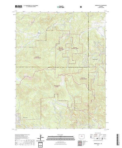 US Topo 7.5-minute map for Meridian Hill CO – American Map Store