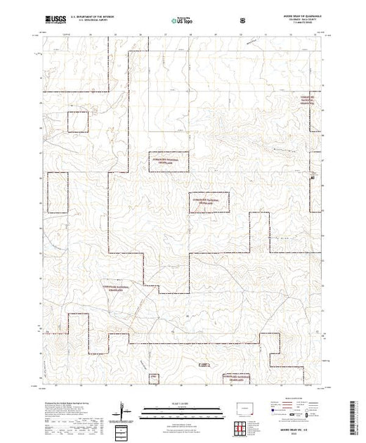 US Topo 7.5-minute map for Moore Draw SW CO – American Map Store
