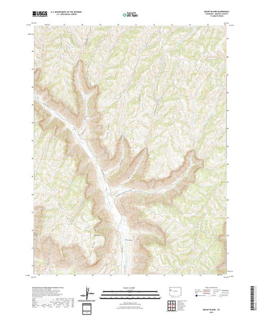 US Topo 7.5-minute map for Mount Blaine CO – American Map Store